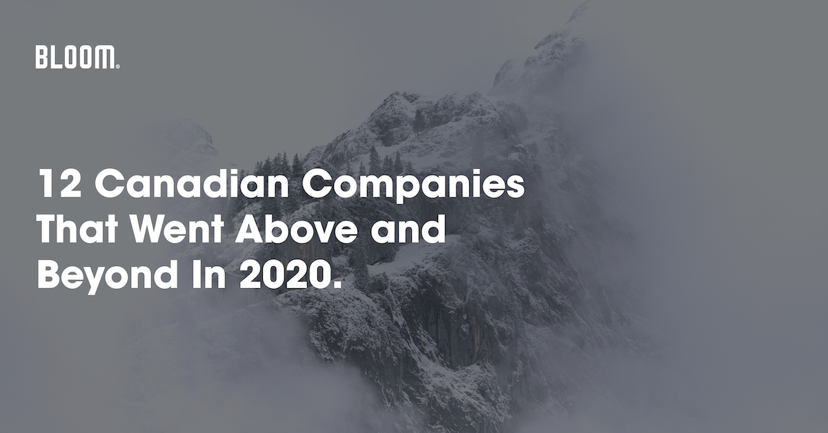 12 Canadian Companies That Went Above and Beyond In 2020 | Bloom : Bloom